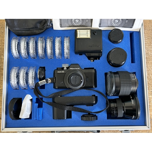 A metal cased Asahi Pentax Auto 110 System, ultra miniature camera with ...