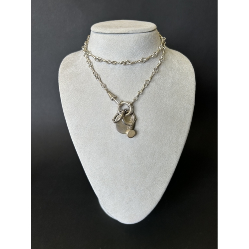 A 925 sterling silver chain, various parts with hallmarks, approx. 24 ...