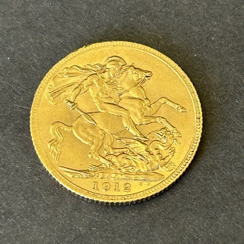 A 1912 full sovereign, Melbourne Mint (circulated condition)