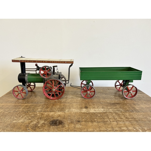 A vintage Mamod steam tractor, approx. 10" long plus a separate trailer ...