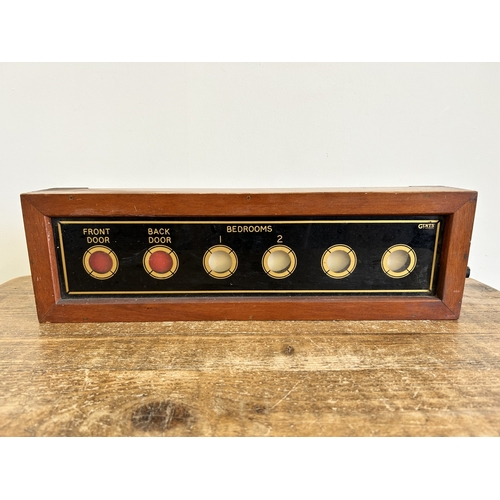 An antique 'Gents of Leicester' wood cased servants call bell indicator ...