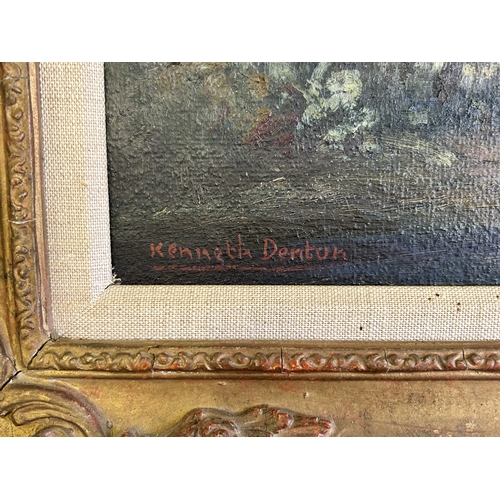 Kenneth Denton, a gilt framed oil on board signed lower left, marked to ...