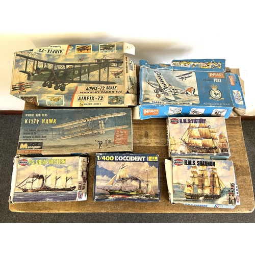 Vintage boxed Airfix, Inpact and Monogram etc model kits (boxes ...