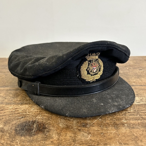 A mid century Merchant Navy Officers peaked cap (age related wear)