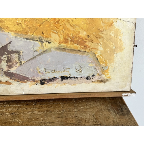 Charles T J Dainty, local artist, a framed oil on board of a lion in a ...