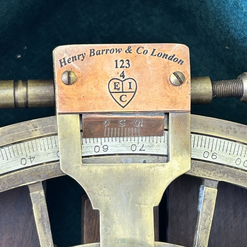 A larger sized wooden boxed Henry Barrow & Co London nautical stye ...