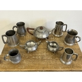 A collection of vintage pewter wares including a 'Mayflower' pewter ...
