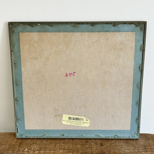 A 1960 framed and glazed copy of Saxton's map of Devonshire 1575, 18" x 17"