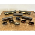 Five vintage tin plate TTR carriages together with six tenders