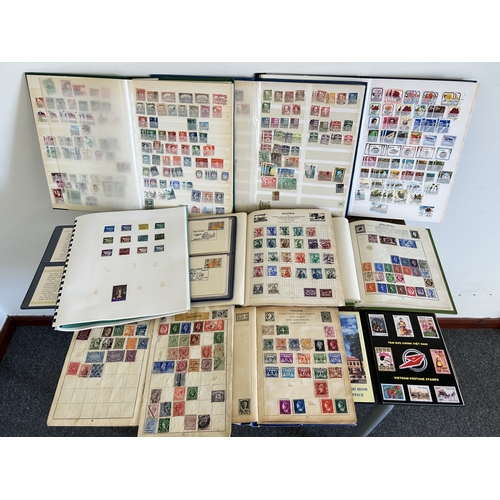 Ten various sized world stamp albums and stock books (some are sparsely ...