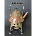 WMF Art Nouveau copper and brass spirit kettle on stand with burner ...