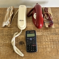 A vintage retro BT 'Genie' telephone, a Binatone example plus a Casio ...