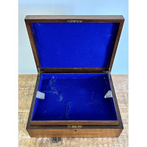 Three vintage wood boxes, all with void interiors (all with wear)