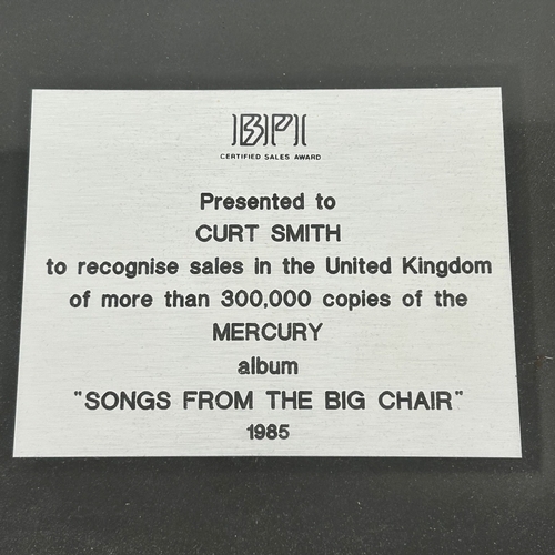 A framed and glazed Tears for Fears LP Presented to Curt Smith for ...