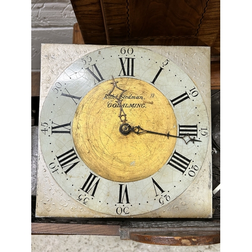 An antique longcase clock (most likely elm) for spares or repair ...