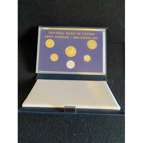 Central bank of Cyprus sent coinage, 1983, proof set.