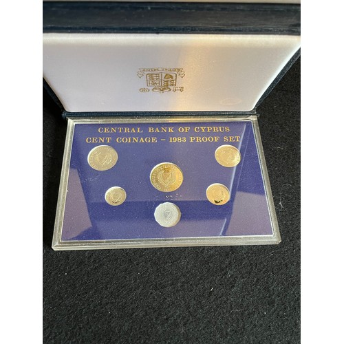 Central bank of Cyprus sent coinage, 1983, proof set.