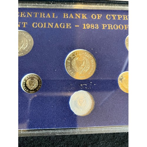 Central bank of Cyprus sent coinage, 1983, proof set.