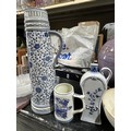 Three examples of Delph porcelain.