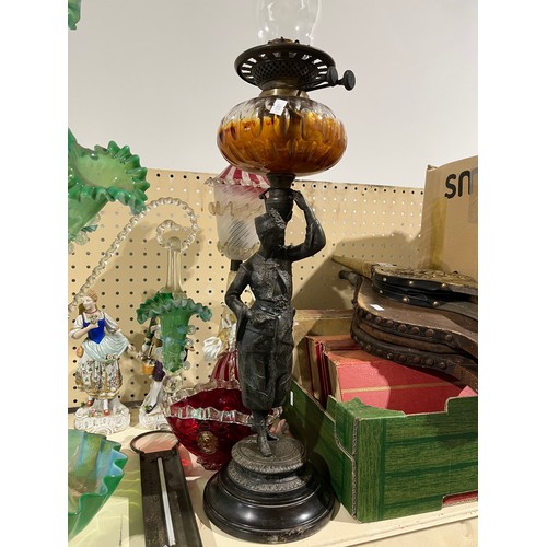 Vintage Lady Oil Lamp