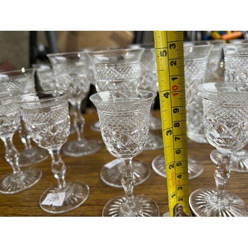 A part suite of Thomas Webb Russel pattern cut crystal glasses