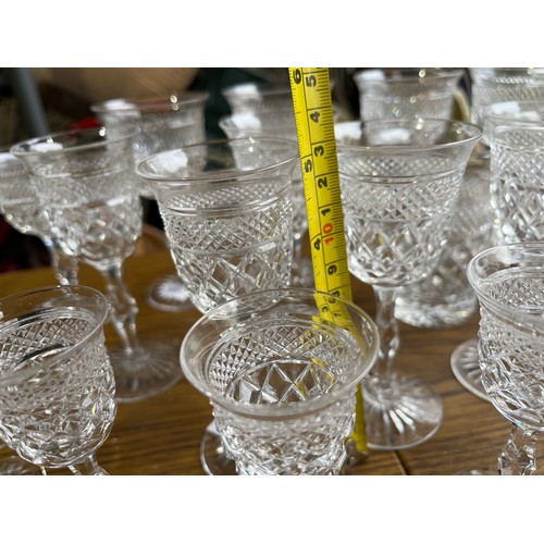 A part suite of Thomas Webb Russel pattern cut crystal glasses