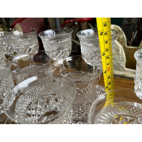 A part suite of Thomas Webb Russel pattern cut crystal glasses