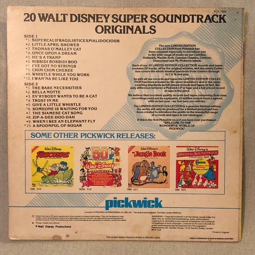 20 Walt Disney super soundtrack originals. Walt Disney PLE7008