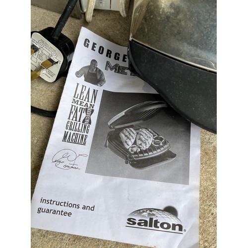 George Foreman grill, Iron, electric tin opener, mixer and a slow cooker