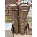 2No. Metal MOD ammunition boxes. Tank HESH Round. Empty