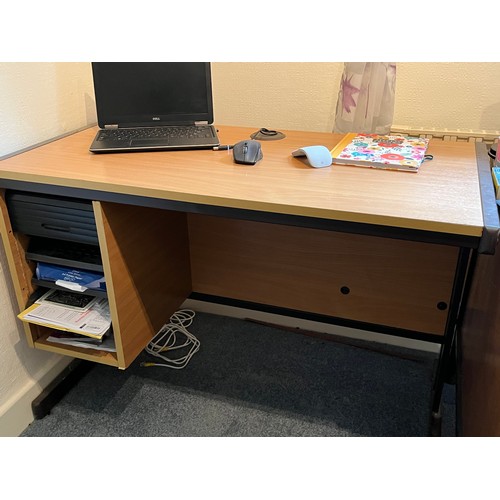 Office desk with shelves and roller shutter
