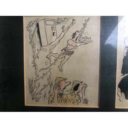 Bill Tidy cartoons framed and glazed. This is a pair of collectable ...