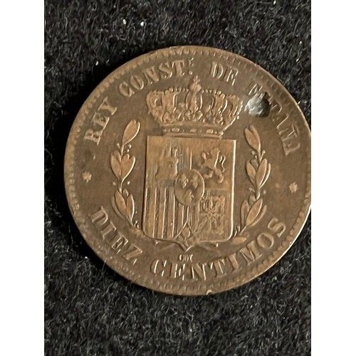 Spanish Diez centimos Alfonso XII. 1878