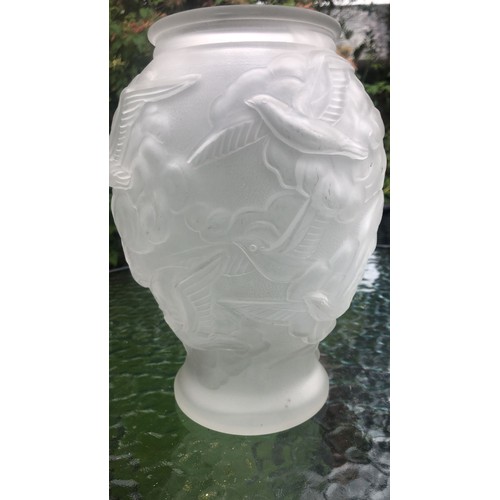 A pair of Barolac Josef inwald Czech art deco frosted glass vases ...