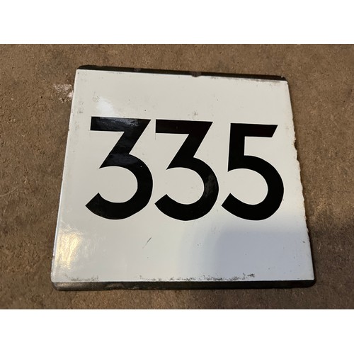 Original London Transport enamel bus route number sign. No.335