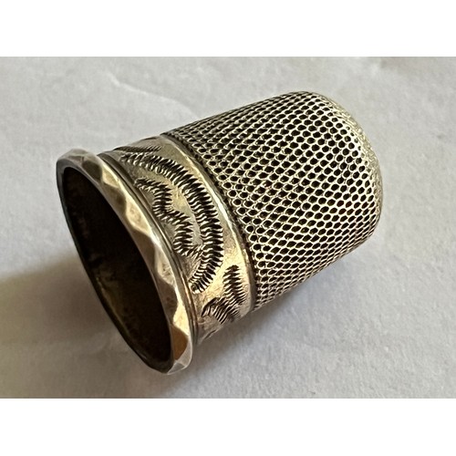 Silver thimble 2.3g. No hallmarks. Tests as silver
