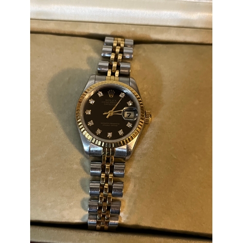 A Genuine Ladies Rolex Oyster Perpetual bi-metal watch with original ...