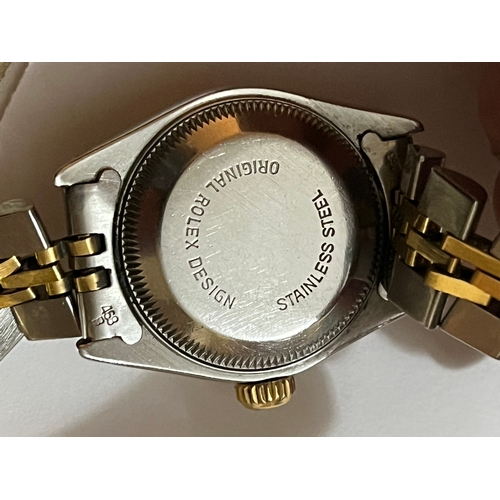 A Genuine Ladies Rolex Oyster Perpetual bi-metal watch with original ...