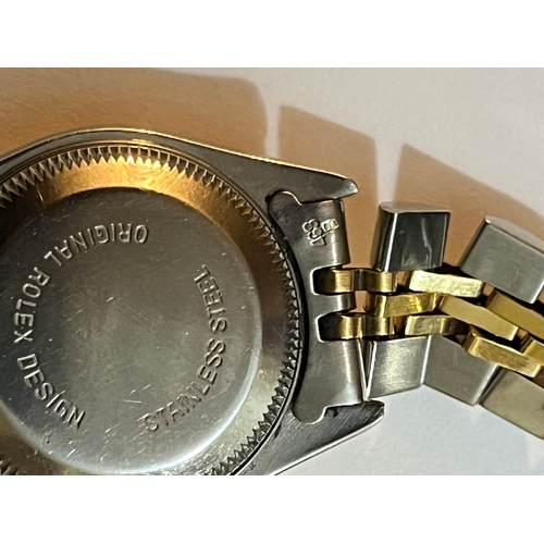A Genuine Ladies Rolex Oyster Perpetual bi-metal watch with original ...