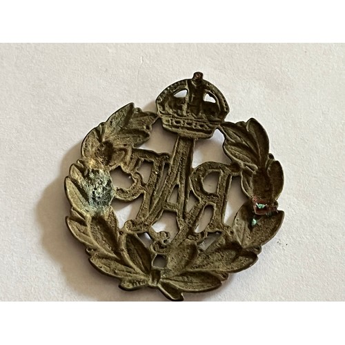 Metal detector find. RAF cap badge in brass. No pin