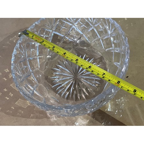 Webb Corbett signed crystal bowl in Georgian pattern etched B for 2nd