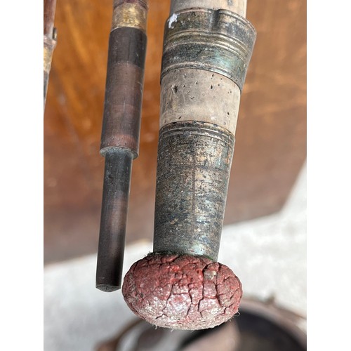 3 stage Hickory fishing rod and fisr stage of a Moreton split cane rod