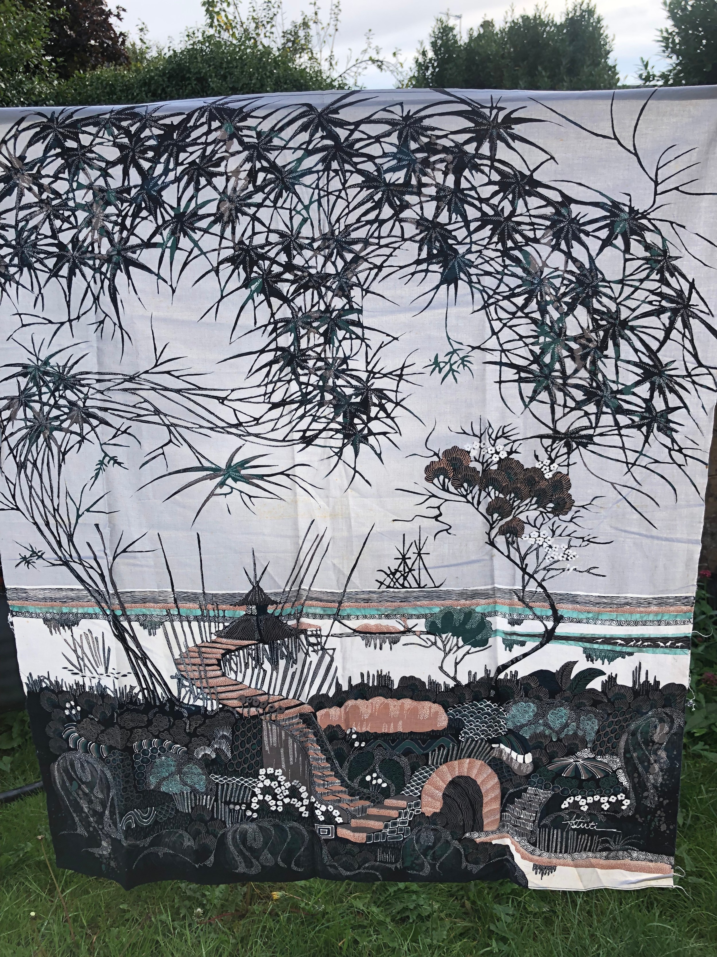 Beautiful Batik Picture Painting Wax Ink Art From Indonesia BY ALIM.