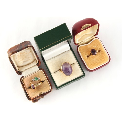 Property of a lady - a group of four gem set rings, comprising an 18ct ...