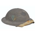 WW2 British Reconnaissance Corps helmet bearing the green & yellow ...