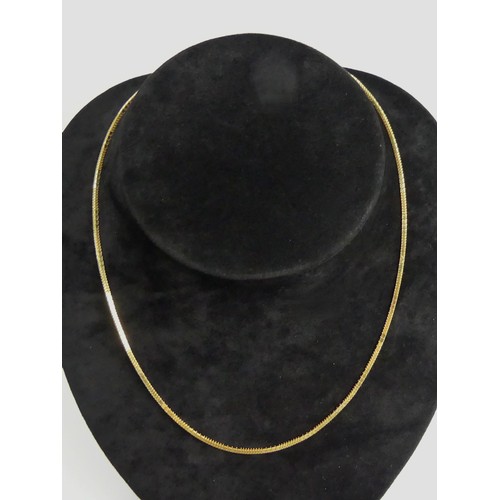 18ct gold box type link chain necklace, 6.1 grams. 44.5 cm x 1.56 mm ...