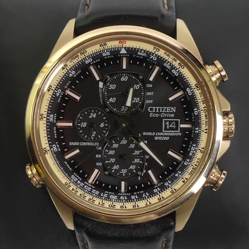 Citizen limited edition world chronograph A.T Eco-drive black dial ...