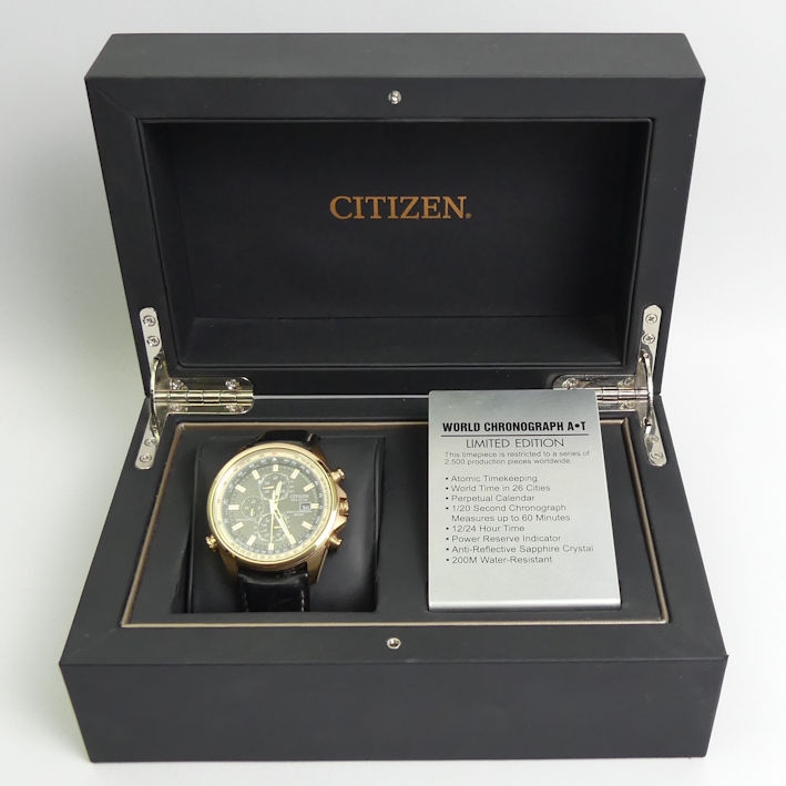 Citizen limited edition world chronograph A.T Eco-drive black dial ...
