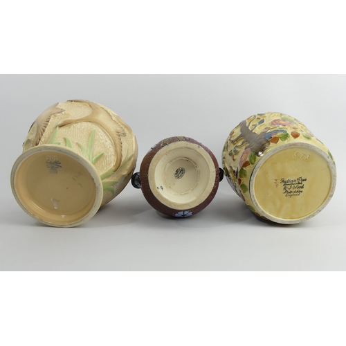 Burleigh ware Art Deco pottery vase, Amphora pottery vase and an Arthur ...
