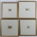 Eric Gill 1882 - 1940 4 wood engravings C.1929 'Alphabet', framed and ...